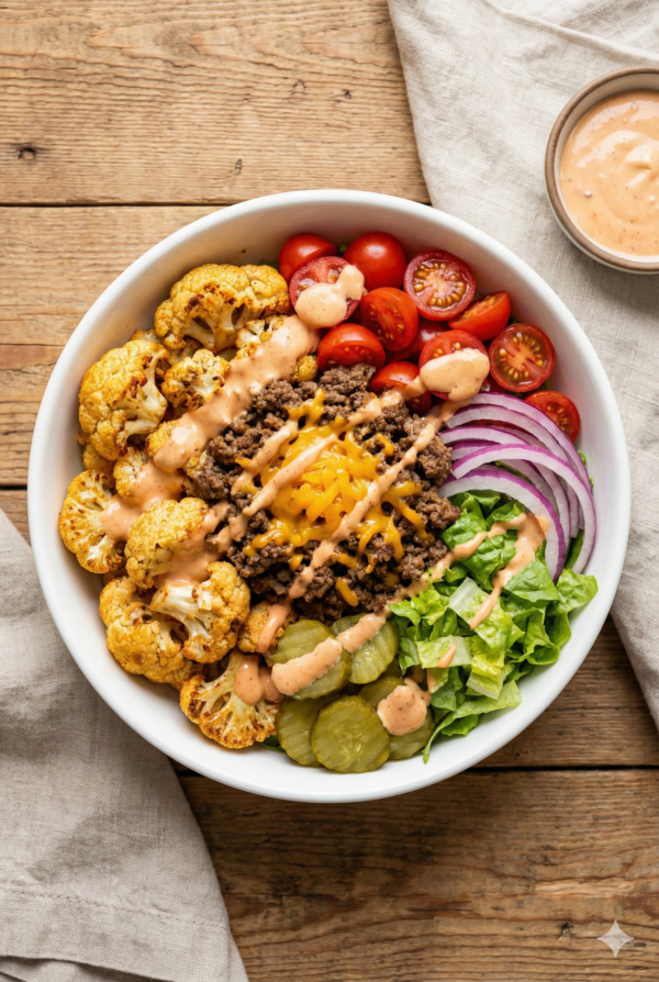 Loaded Burger Bowls | Low-Carb & Diabetic-Friendly